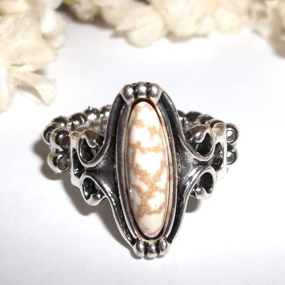 Fashion Jewelry | Jewelry | Cream Brown And Silver Ring Boho Style ...